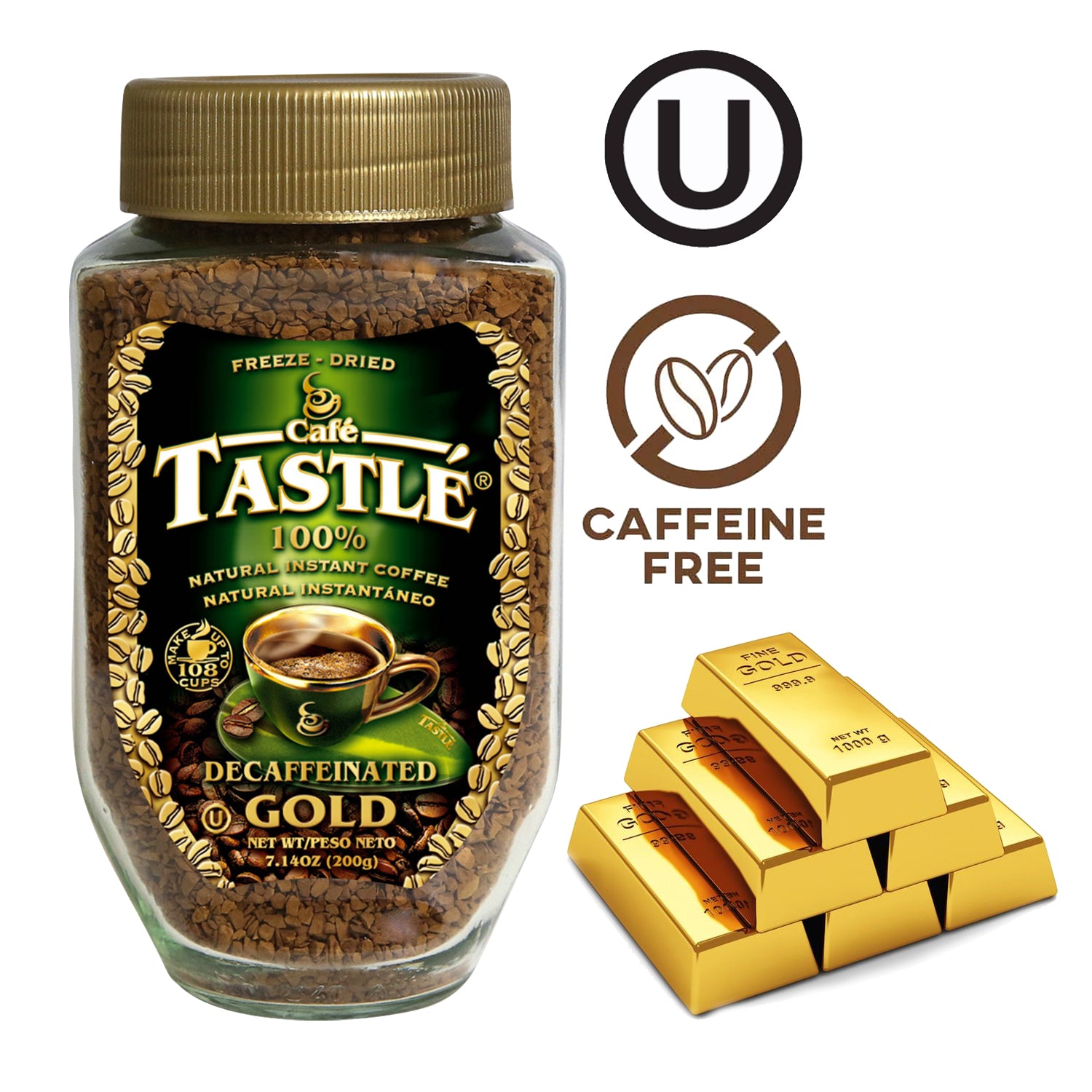 Gold Decaffeinated Instant Coffee – Tastlé Coffee